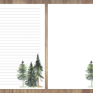 Printable Writing Paper, Pine Tree Stationery, Watercolor Forest, Junk ...
