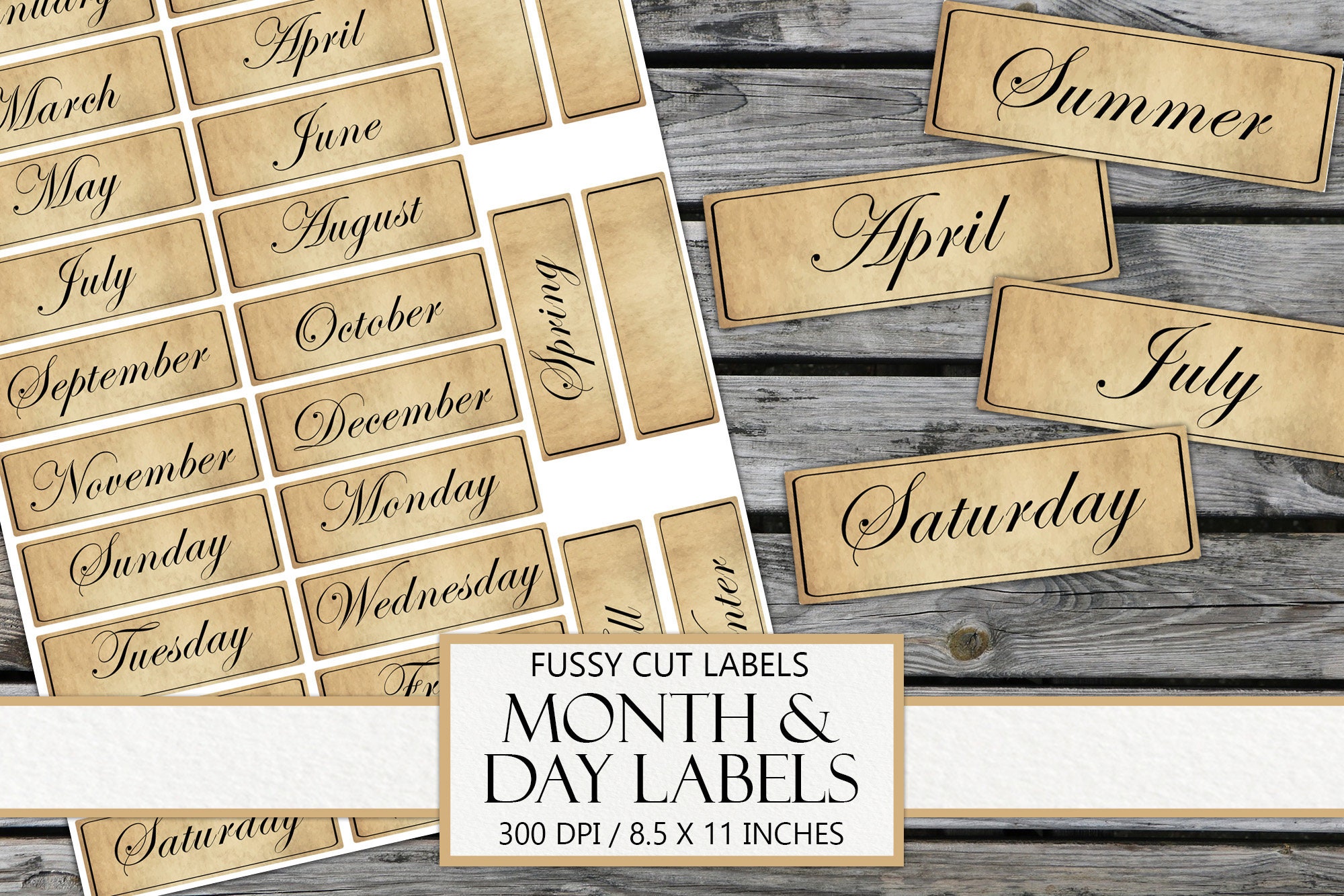 Printable Journal Word Labels Monthly Word Scraps Daily - Etsy