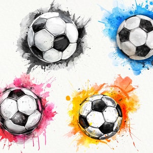 Watercolor Soccer Ball Clipart: Splash PNG Images (digital Download) - Etsy