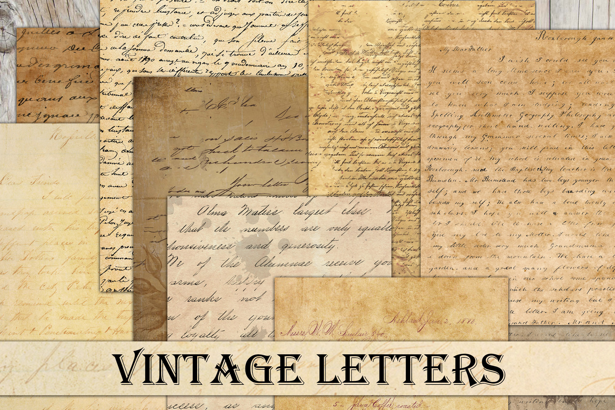 Digital Vintage Letters Antique Junk Journal Old Paper - Etsy