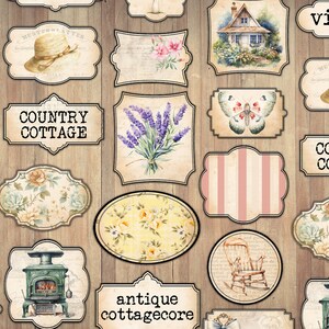 Vintage Cottagecore Labels, Junk Journal Ephemera, Antique Cards ...