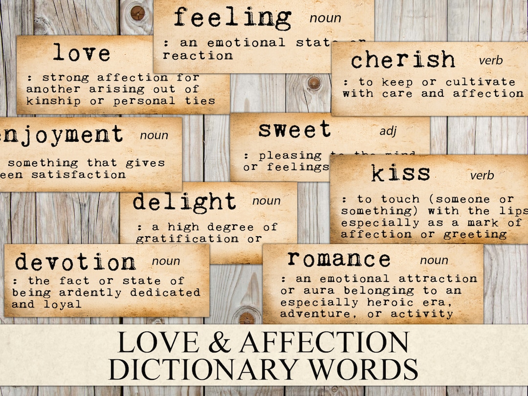 Love Dictionary Words, Printable Junk Journal Ephemera, Grunge, Craft ...