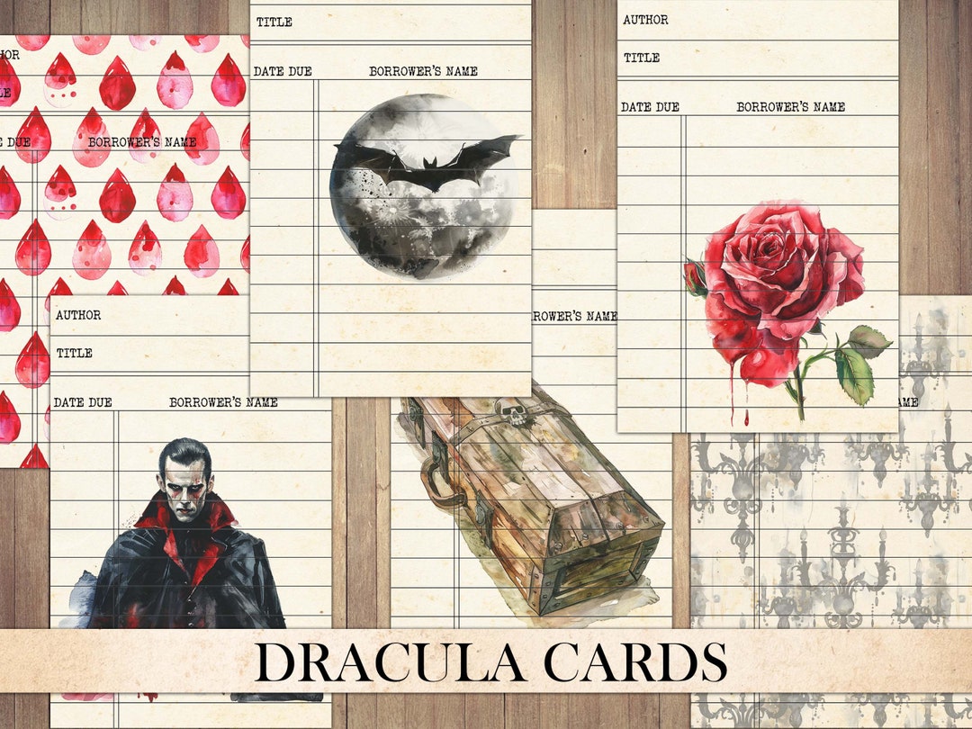 Printable Vintage Library Cards, Antique Dracula Images, Vampire Fussy ...