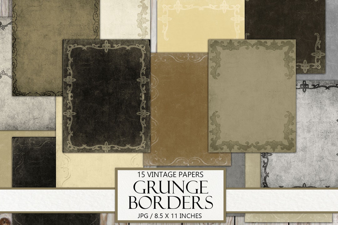 Grunge Borders, Distressed Junk Journal Paper, Vintage, Junk Journal ...