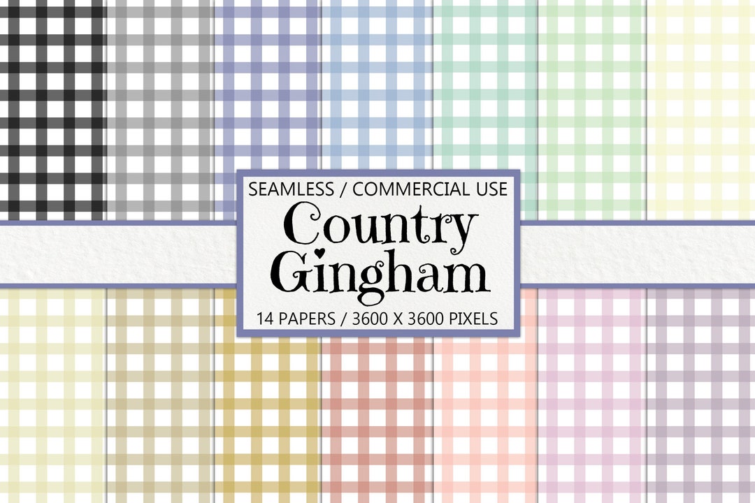 Seamless Digital Paper, Gingham, Country Check, Vintage Scrapbook, Junk ...