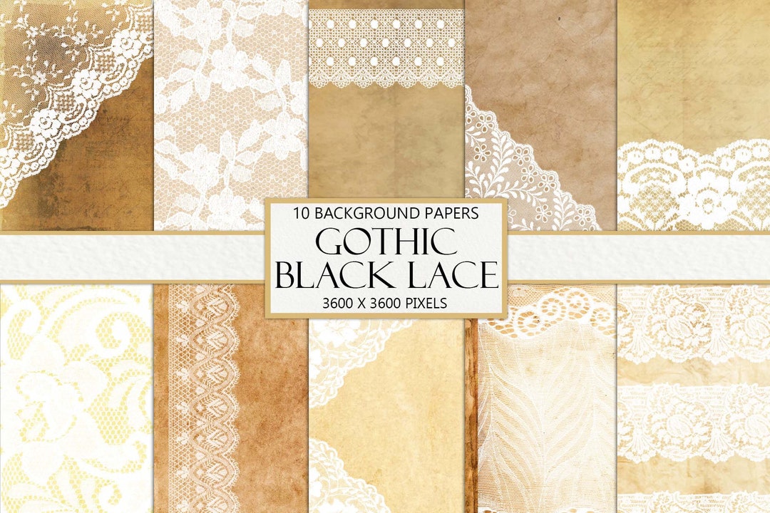 Gothic White Lace Background Paper, Vintage Grunge Goth, Antique ...