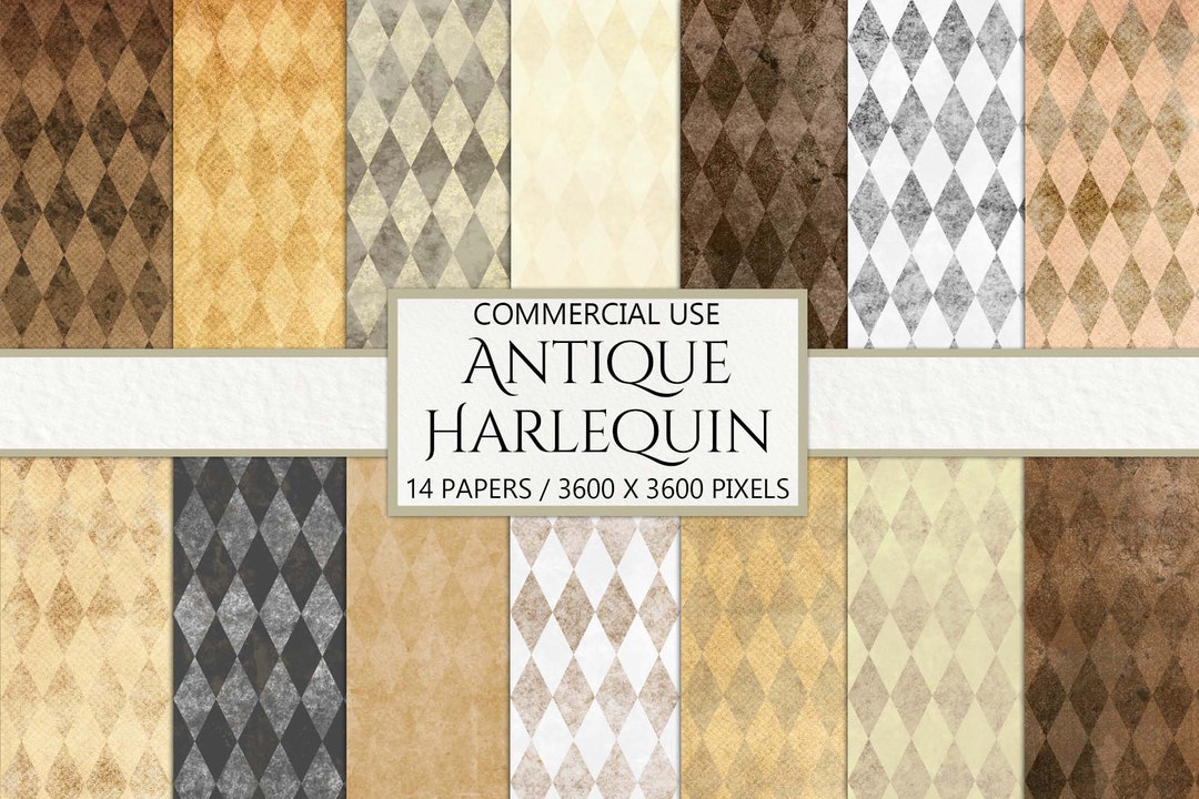 Antique Harlequin Paper: Distressed Diamond Pattern (digital Download ...