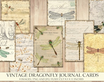 Printable Dragonfly Ephemera Kit Vintage Fussy Cut Junk - Etsy