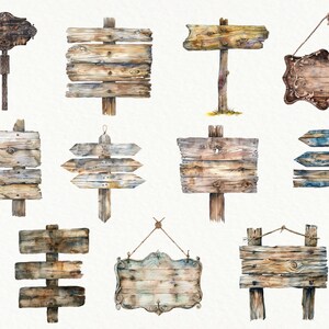 Watercolor Wooden Sign Clipart, Wood Plank, Sign Illustration, Wood ...