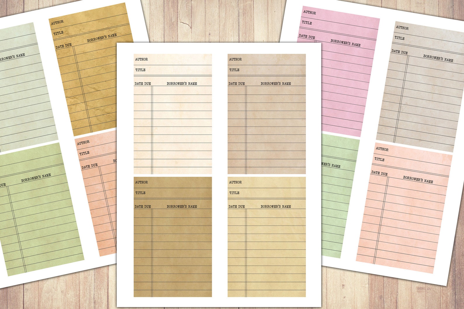 Vintage Library Cards: Junk Journal Ephemera (instant Digital Download ...