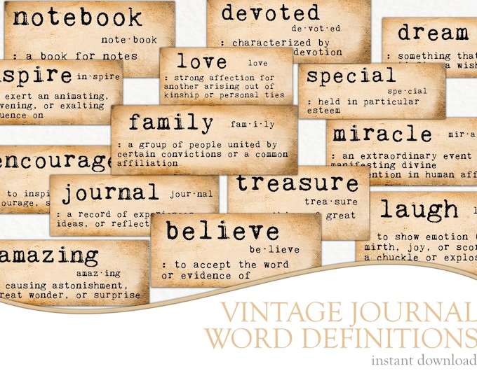DICTIONARY Definitions General Typewriter Font Junk Journal Themed ...