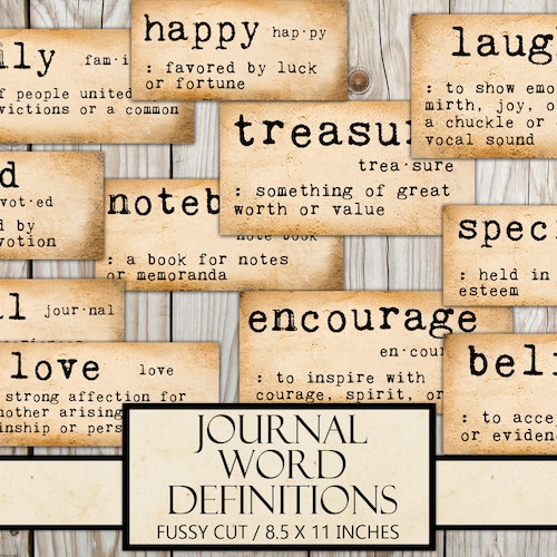 Junk Journal Vintage Words Phrases Printable Word Stickers - Etsy