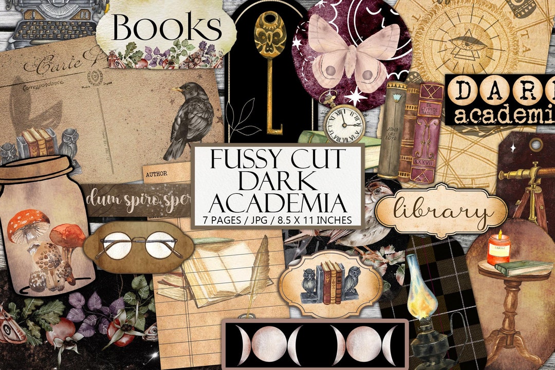 Dark Academia Ephemera Kit: Bookish Junk Journal Supplies (PDF) - Etsy