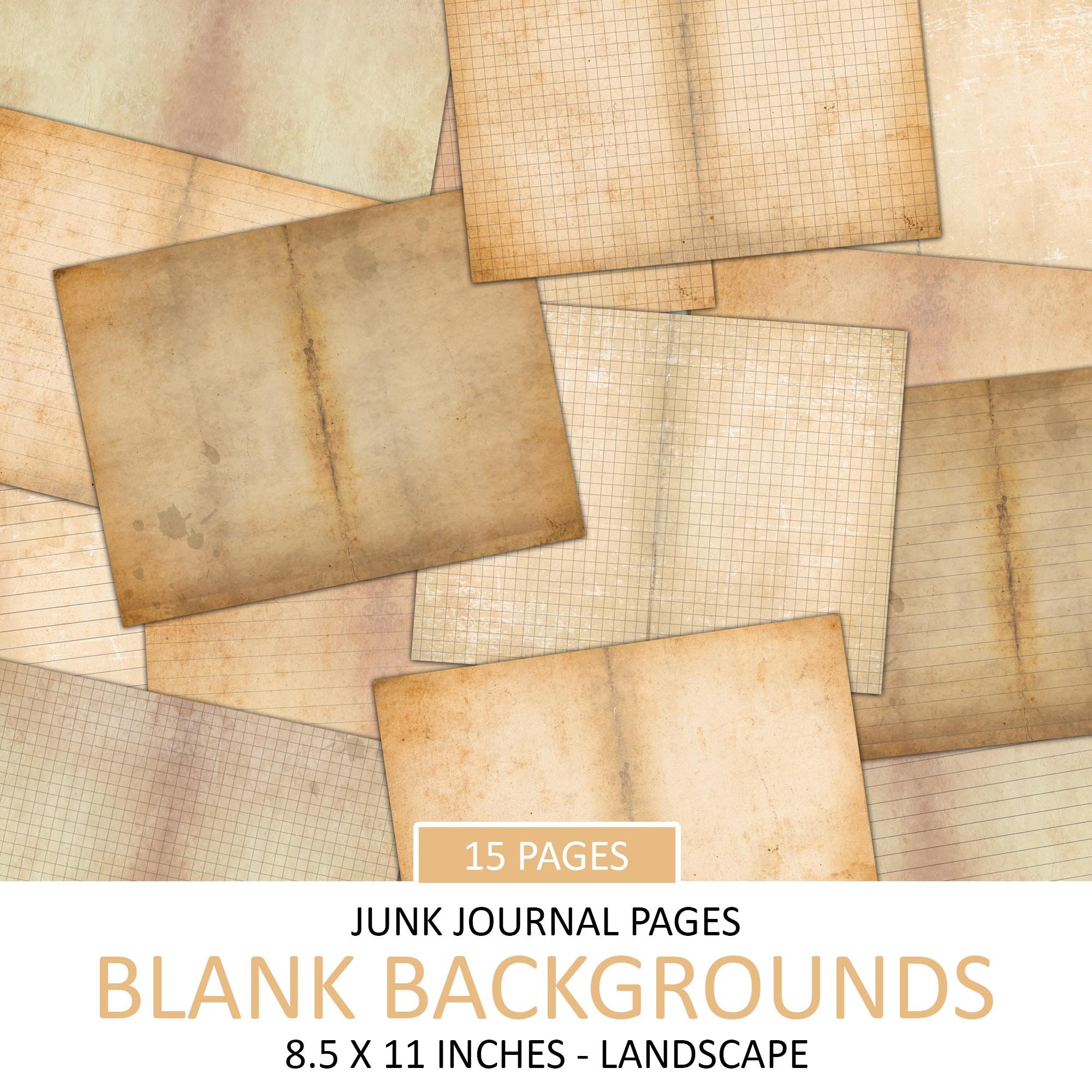 Vintage Blank Journal Paper: Lined, Graph, Unlined (PDF & JPG) - Etsy