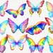 Watercolor Rainbow Butterflies Clipart Pack, Butterfly PNG, Clip Art ...