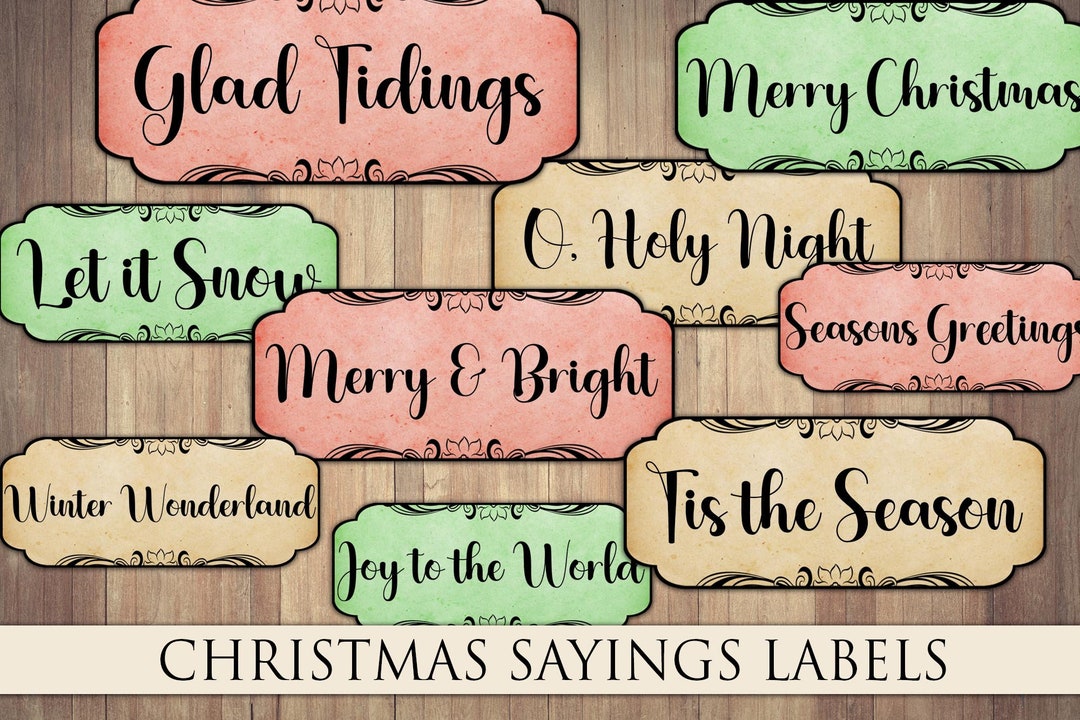 Christmas Sayings Labels: Vintage Winter Ephemera (digital Download) - Etsy