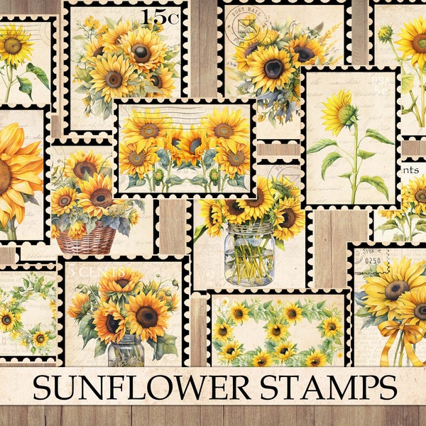 Sunflower Stamp - Etsy