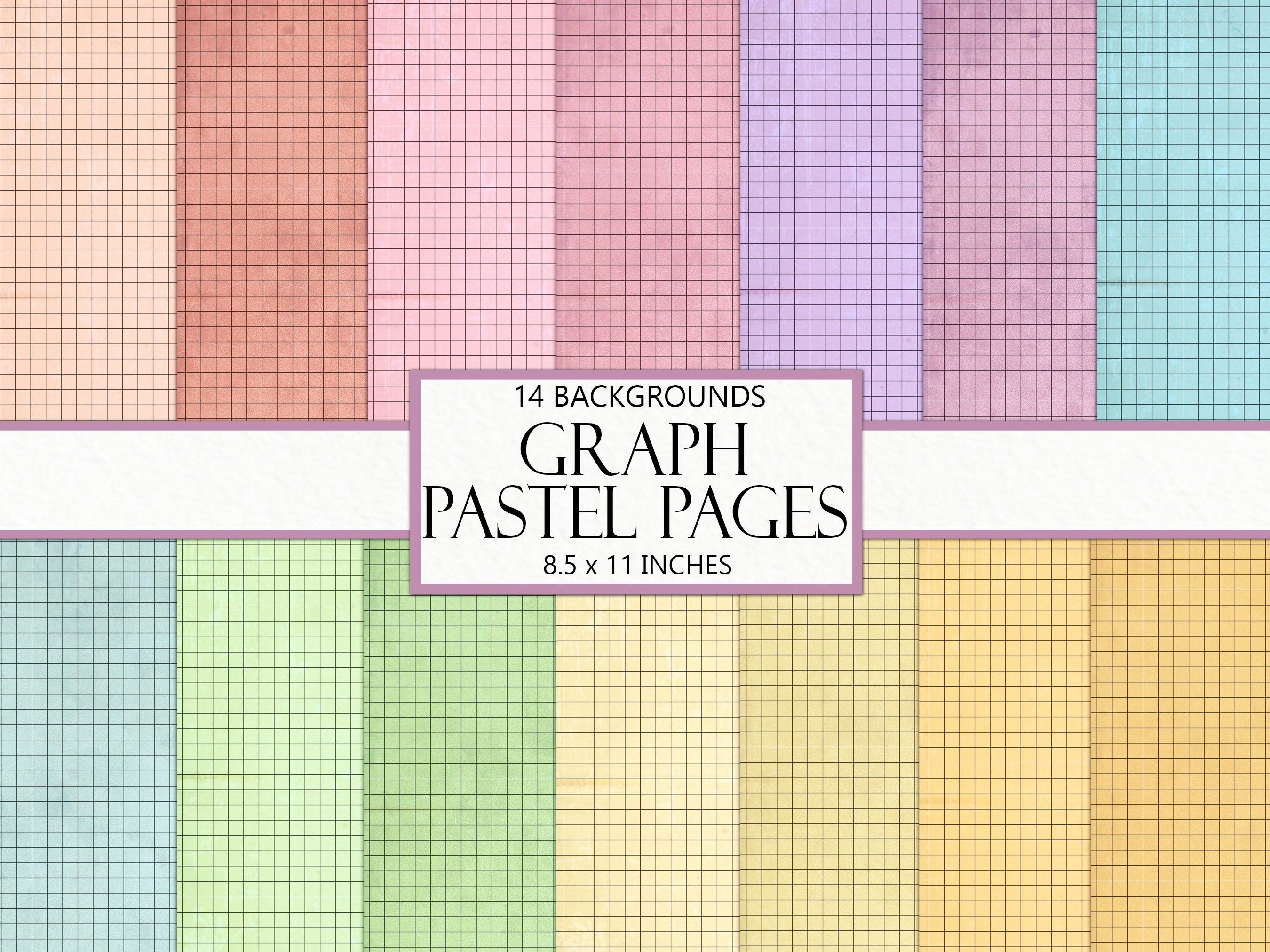 Pastel Graph Paper: Vintage Scrapbook Ephemera (digital Download) - Etsy