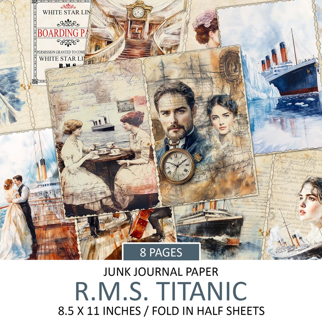 Vintage Titanic Junk Journal Paper: Scrapbook Ephemera (digital ...