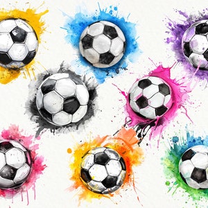 Watercolor Soccer Ball Clipart: Splash PNG Images (digital Download) - Etsy