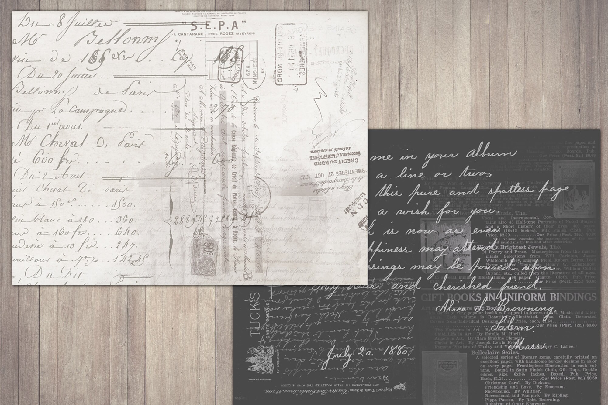Printable Antique Documents Background Paper Vintage Junk - Etsy UK