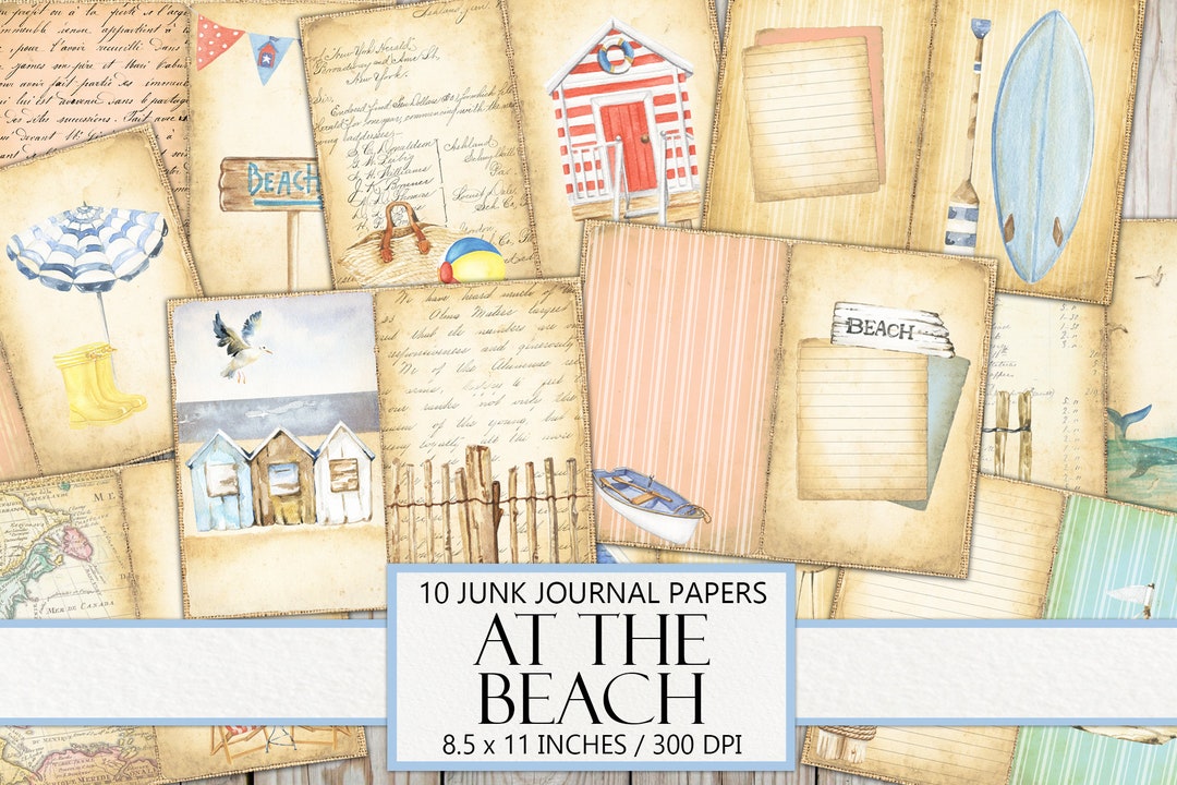 Vintage Beach Junk Journal Paper: Sailboat Ephemera (digital Download ...