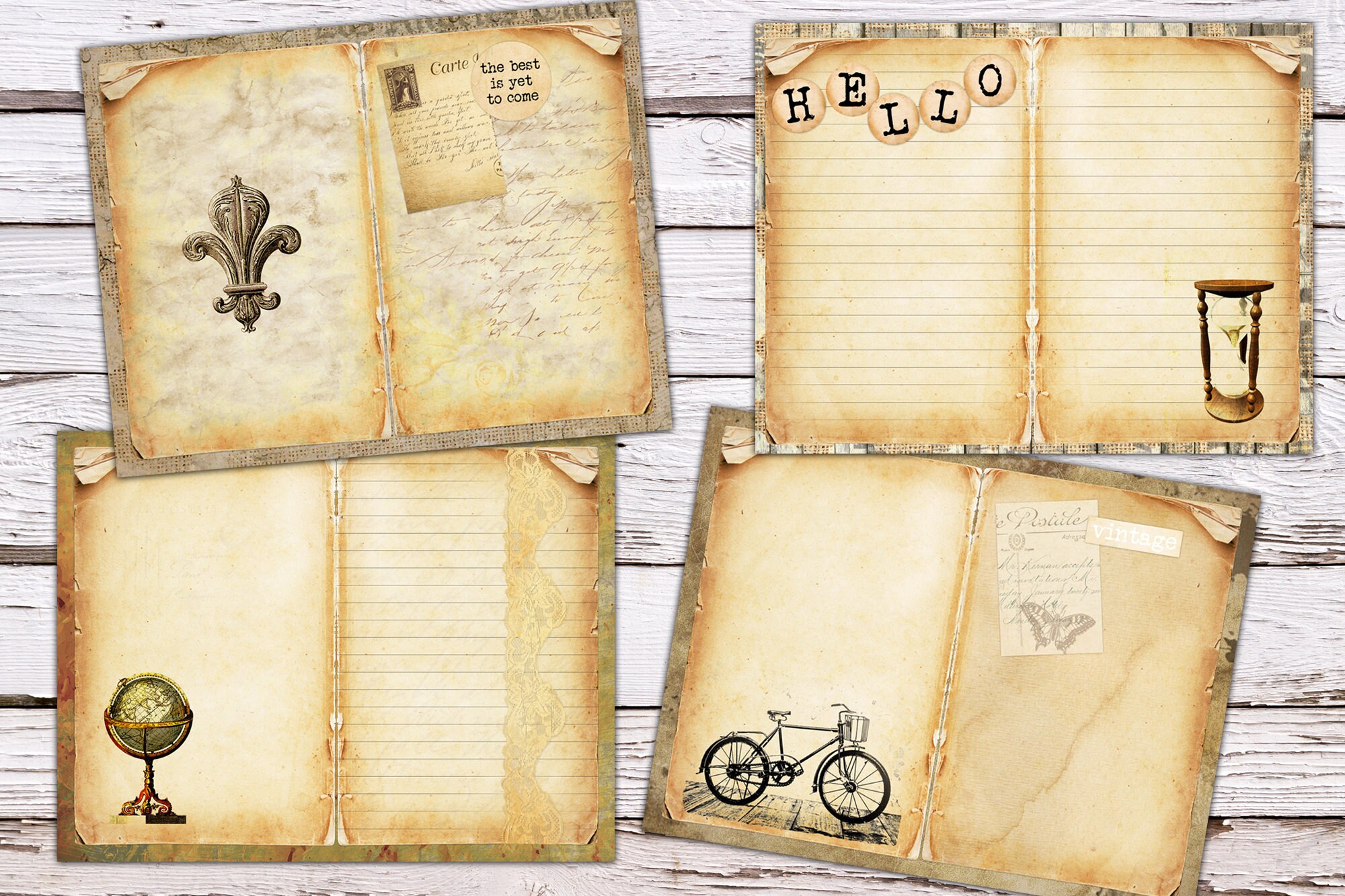 Printable Vintage Old Object and Photos Paper Antique Junk | Etsy