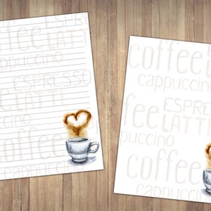 Printable Writing Paper, Coffee Stationery, Espresso, Junk Journal ...