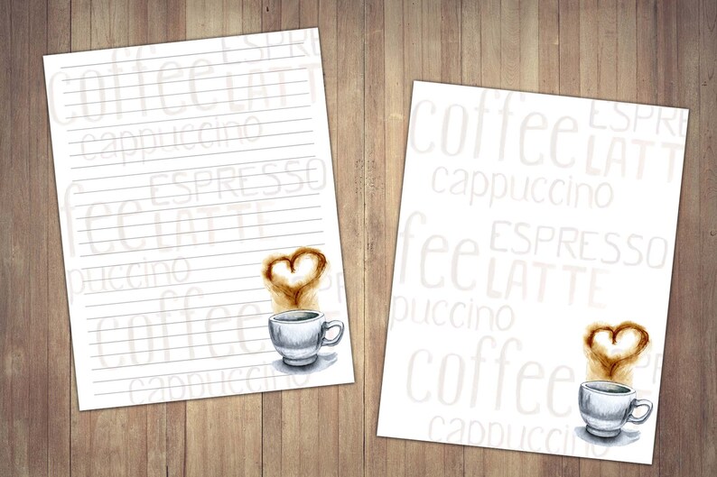 Printable Writing Paper Coffee Stationery Espresso Junk - Etsy