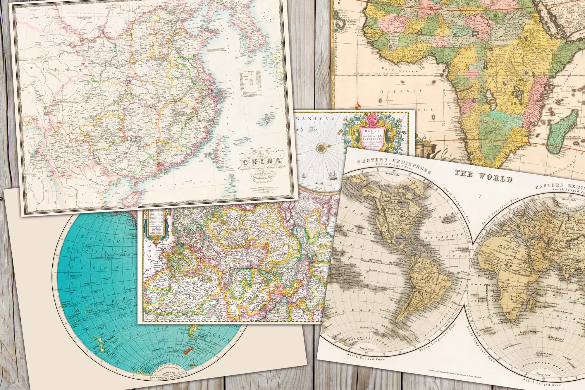 Printable Vintage Maps Junk Journal Paper Large Pack Antique - Etsy