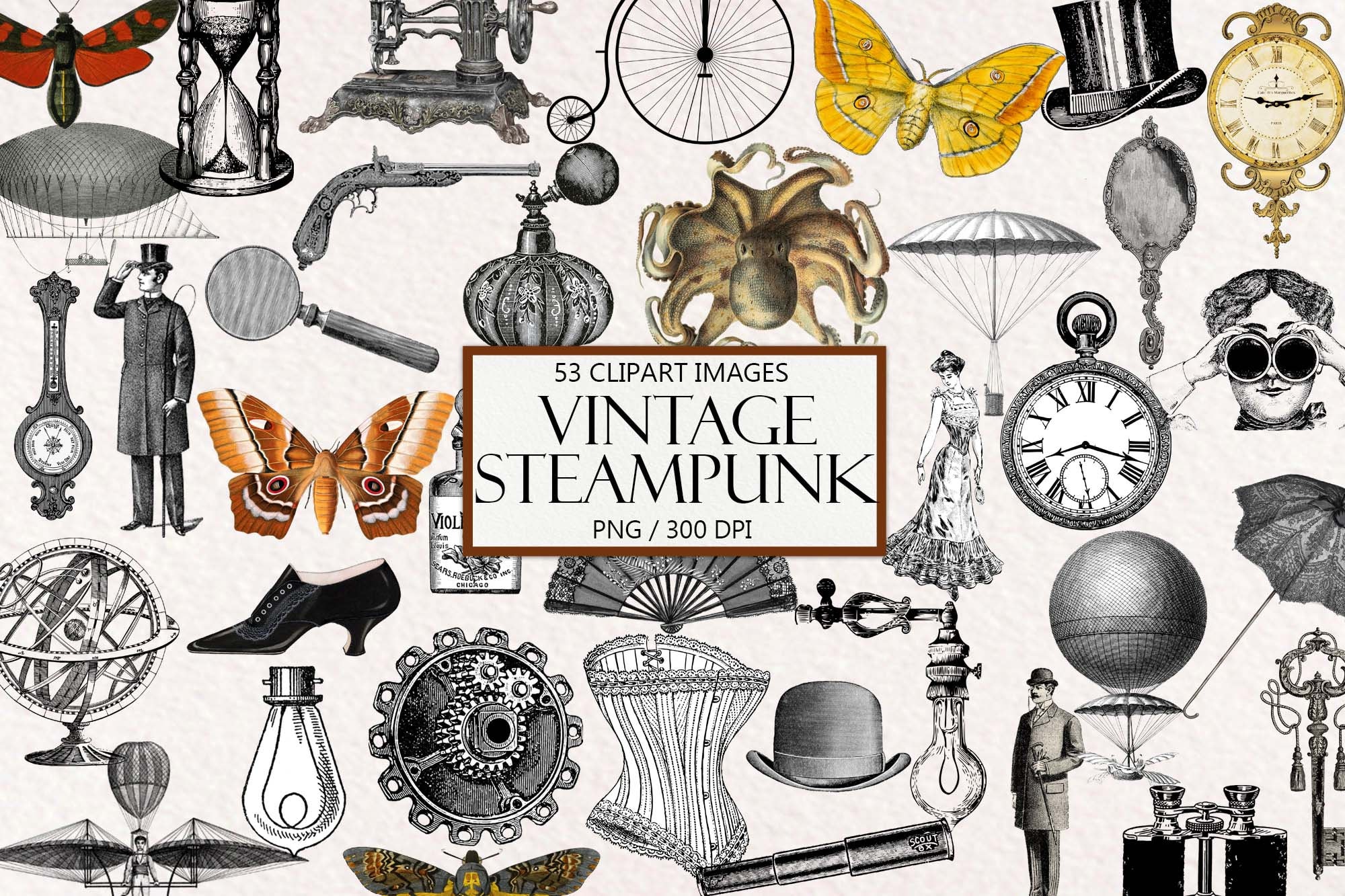 Vintage Steampunk Clipart