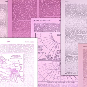 Printable Purple Vintage Papers, Encyclopedia Pages, Antique Junk ...