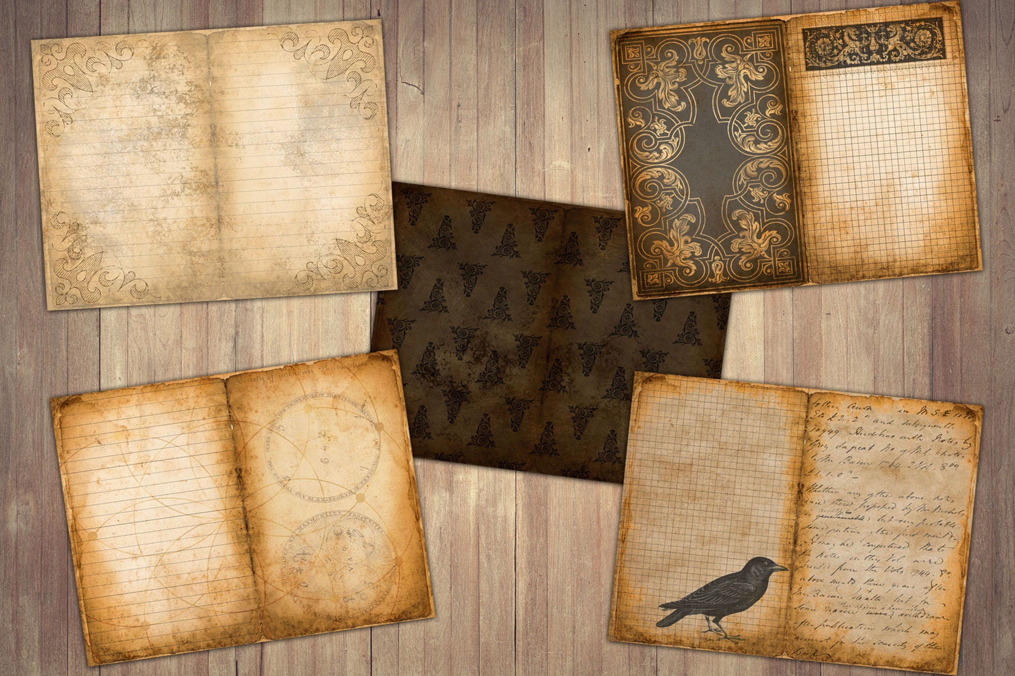 Digital Junk Journal Paper Vintage Book of Shadows Journal - Etsy