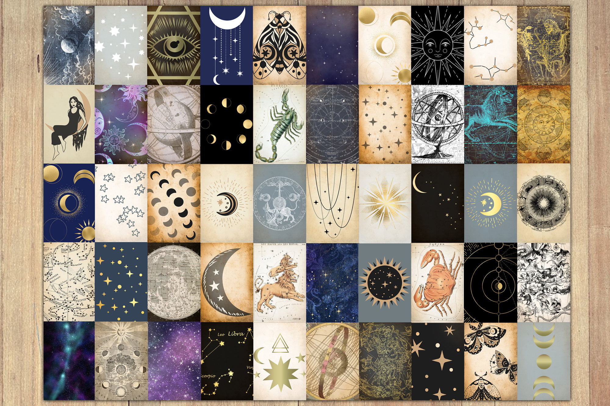 DIGITAL Celestial Collage Kit Instant Download Wall Art - Etsy