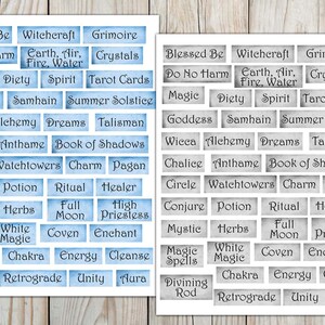 Printable Witch Word Scraps, Junk Journal, Grunge, Grimoire, Pagan ...