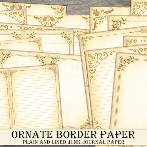 Printable Vintage Border Paper Antique Junk Journal Papers - Etsy