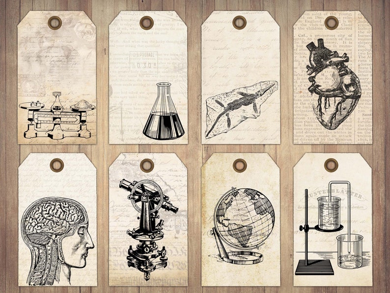 Vintage Science Tags: Junk Journal Ephemera (instant Download) - Etsy
