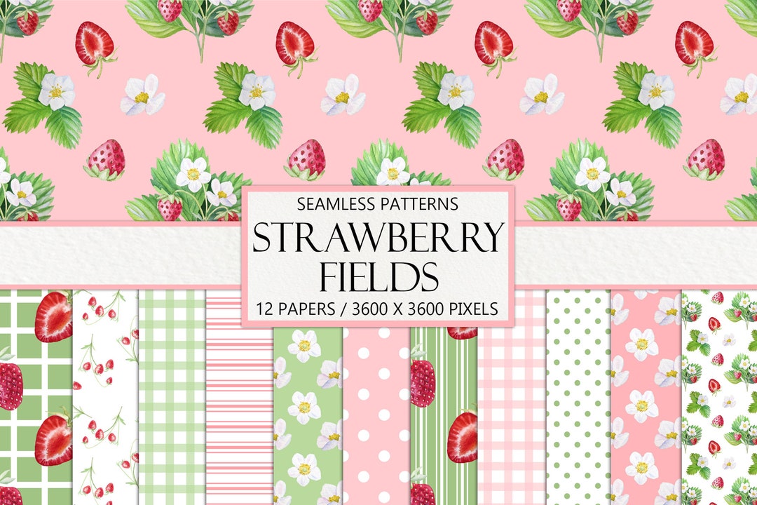 Strawberry Fields Seamless Scrapbook Paper: Repeating Pattern (digital ...