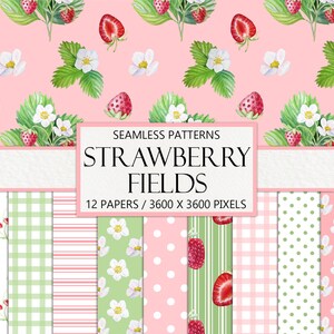 Strawberry Fields Seamless Scrapbook Paper: Repeating Pattern (digital ...
