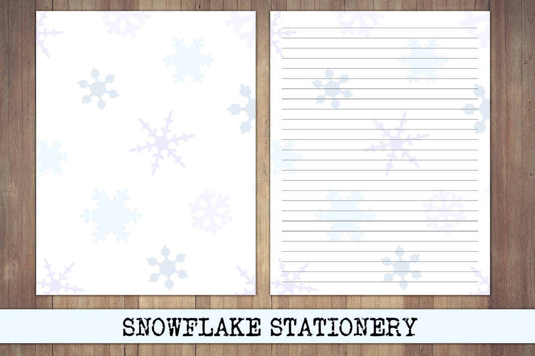 Printable Writing Paper, Snowflake, Blue Flakes, Winter, Junk Journal ...
