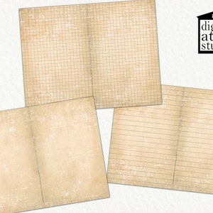 Blank Journal Paper, Vintage Lined Writing Paper, Graph, Unlined, Junk ...