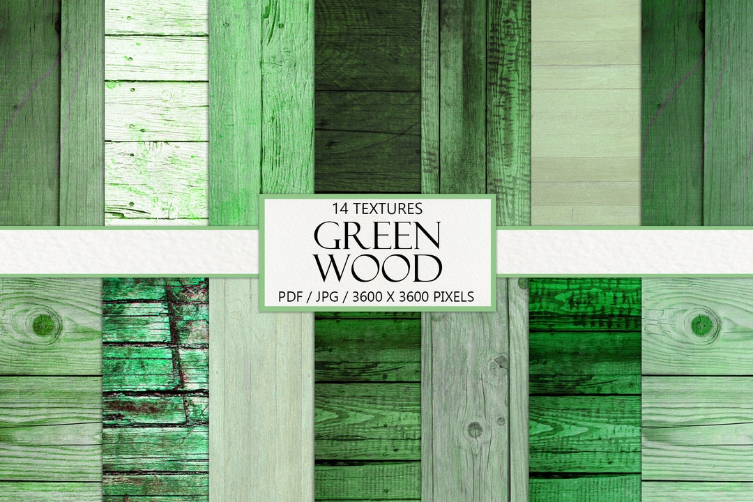 Digital Scrapbook Papers, Green Wood Textures, Wooden Background, Junk ...