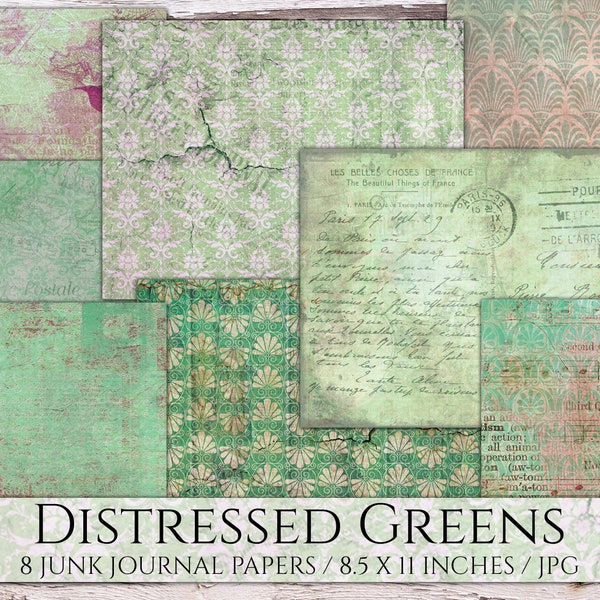 Vintage Green Digital Background - Etsy