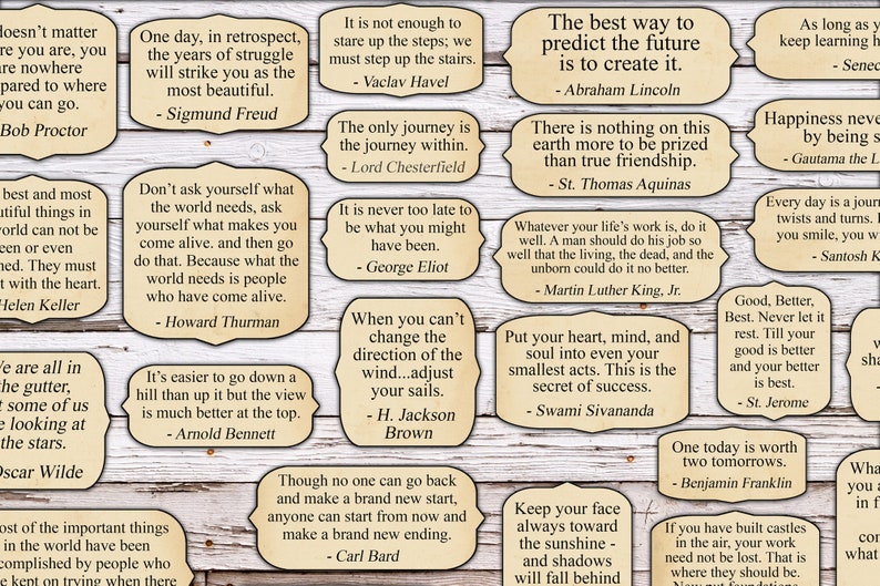 Inspirational Quote Labels: Vintage Ephemera Scraps (digital Download ...