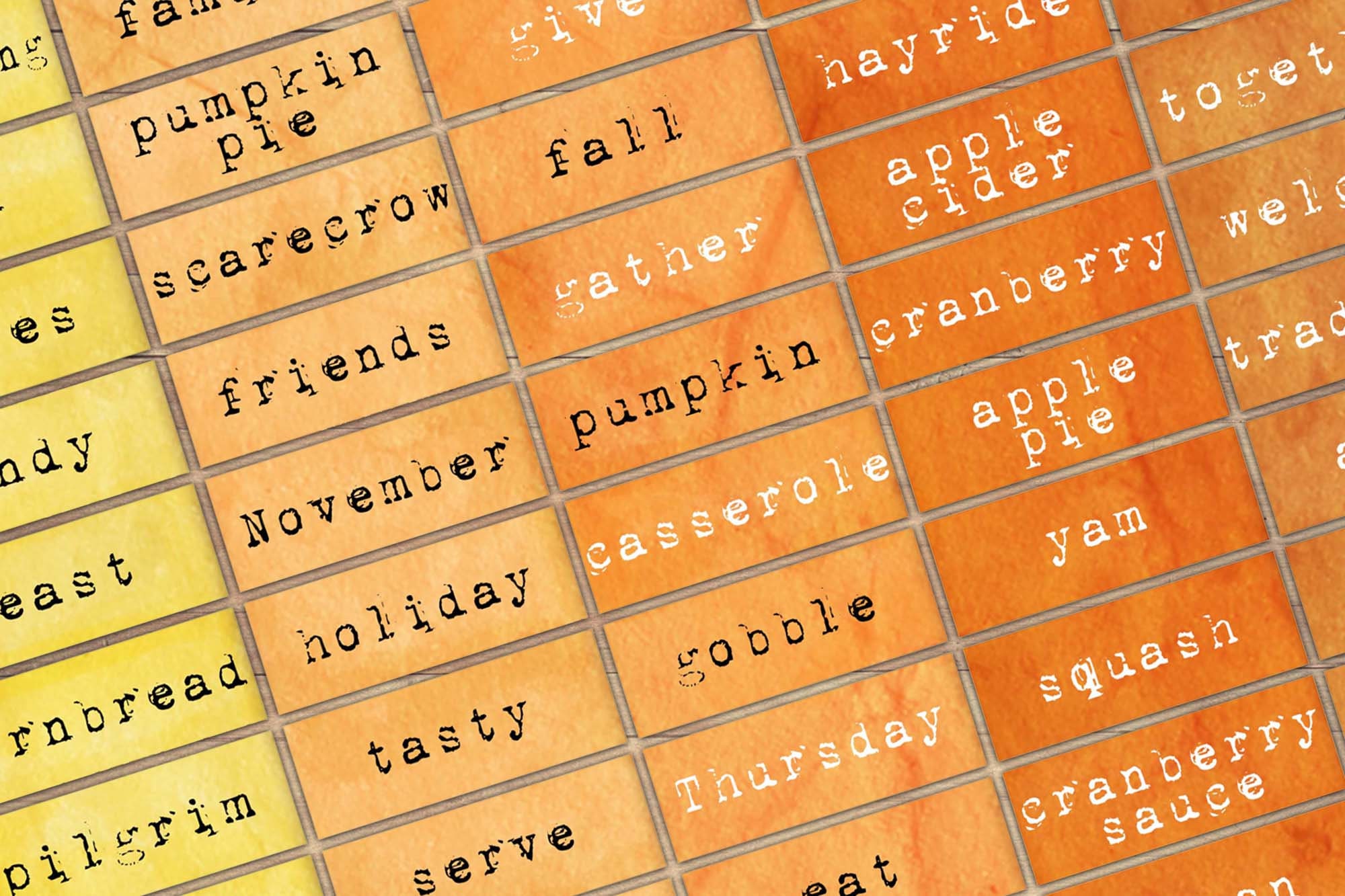 Printable Thanksgiving Word Scraps Junk Journal Grunge - Etsy