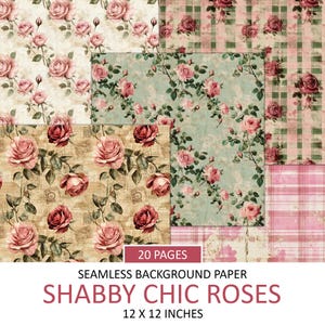Vintage Style Shabby Chic, Seamless Distressed Roses Backgrounds ...