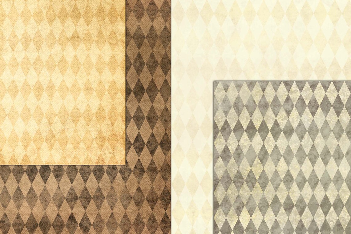 Antique Harlequin Paper: Distressed Diamond Pattern (digital Download ...