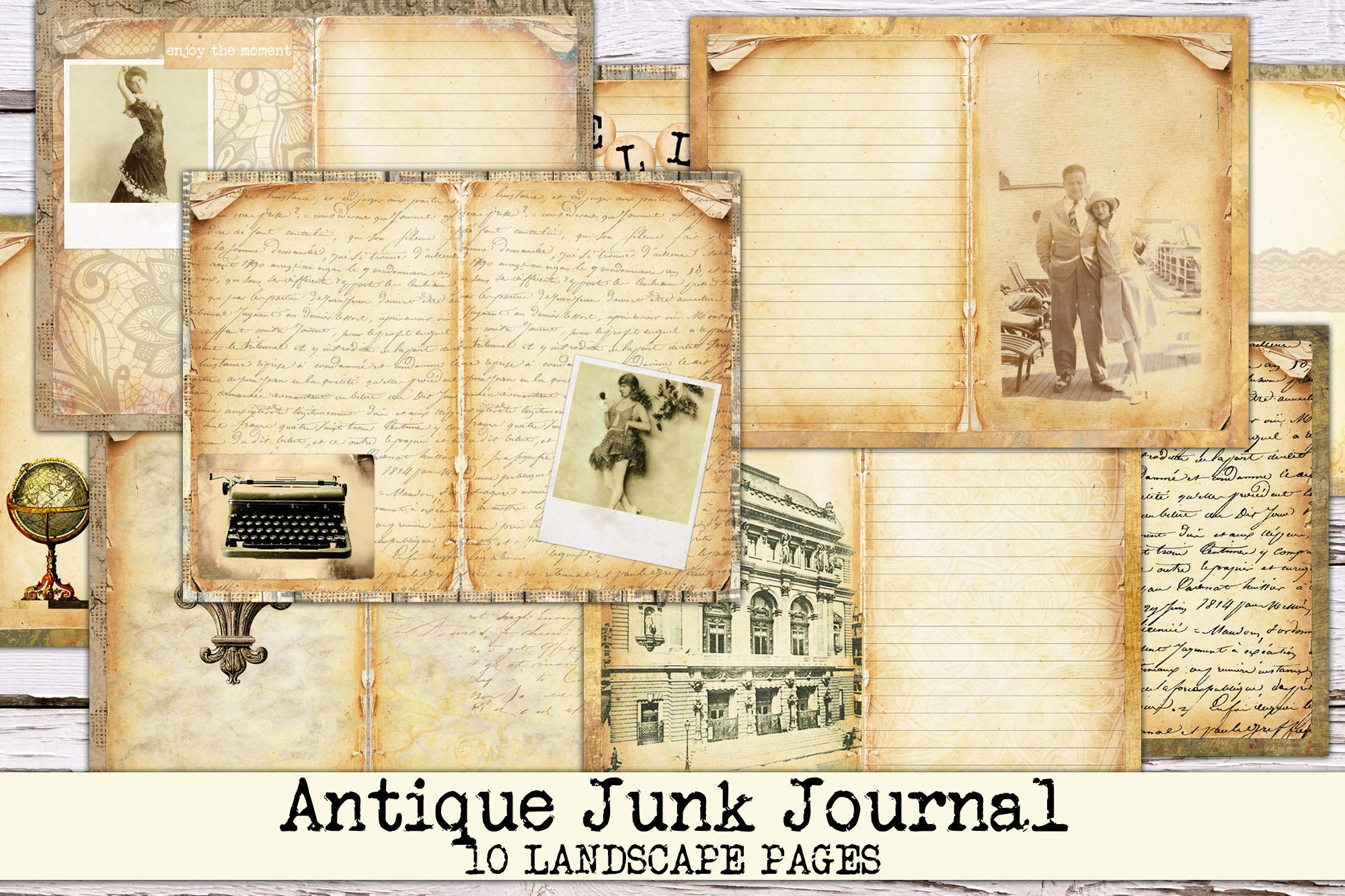 Printable Vintage Old Object and Photos Paper Antique Junk | Etsy