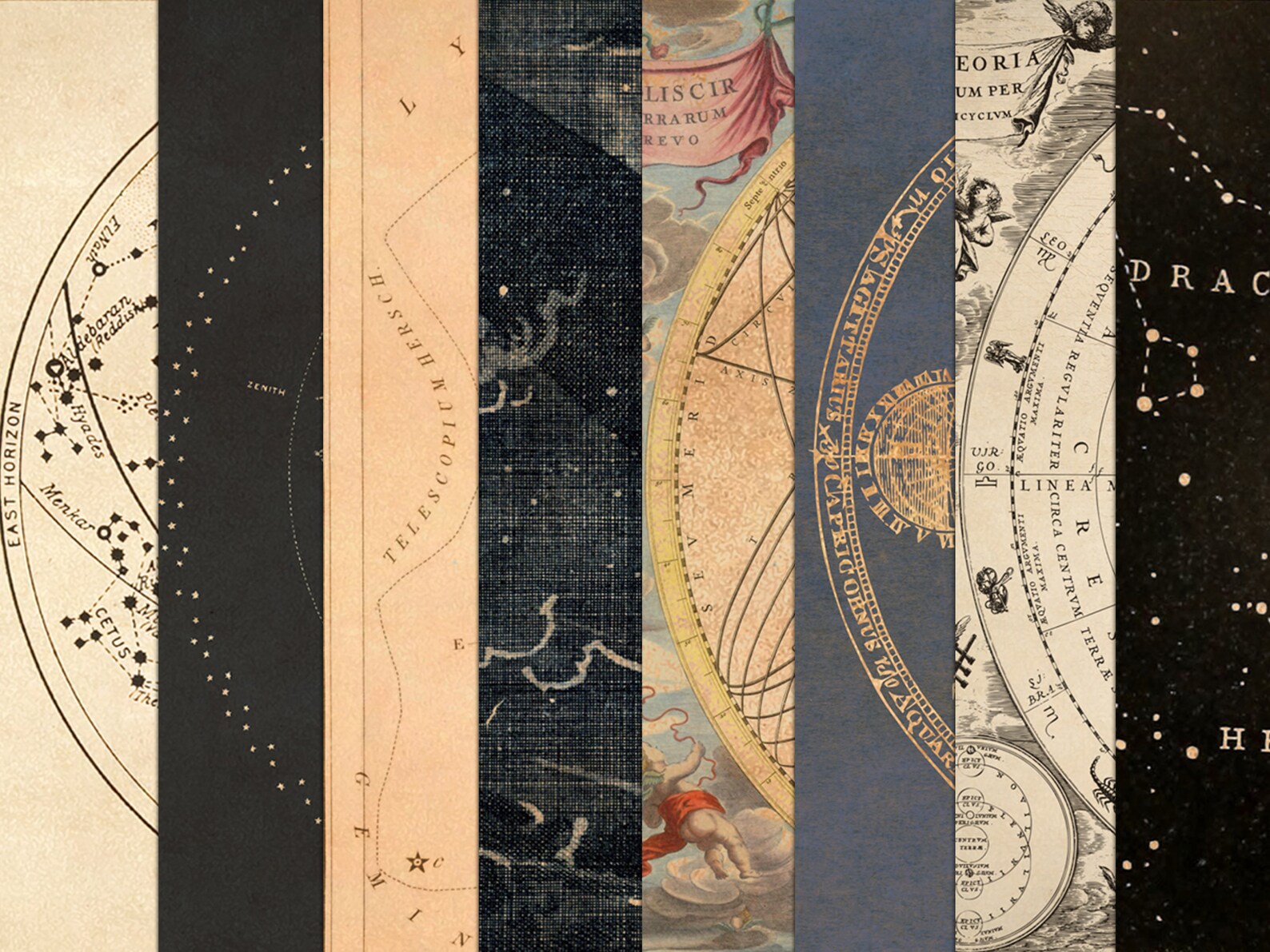 Digital Vintage Celestial Papers, Night Sky Junk Journal, Printable ...