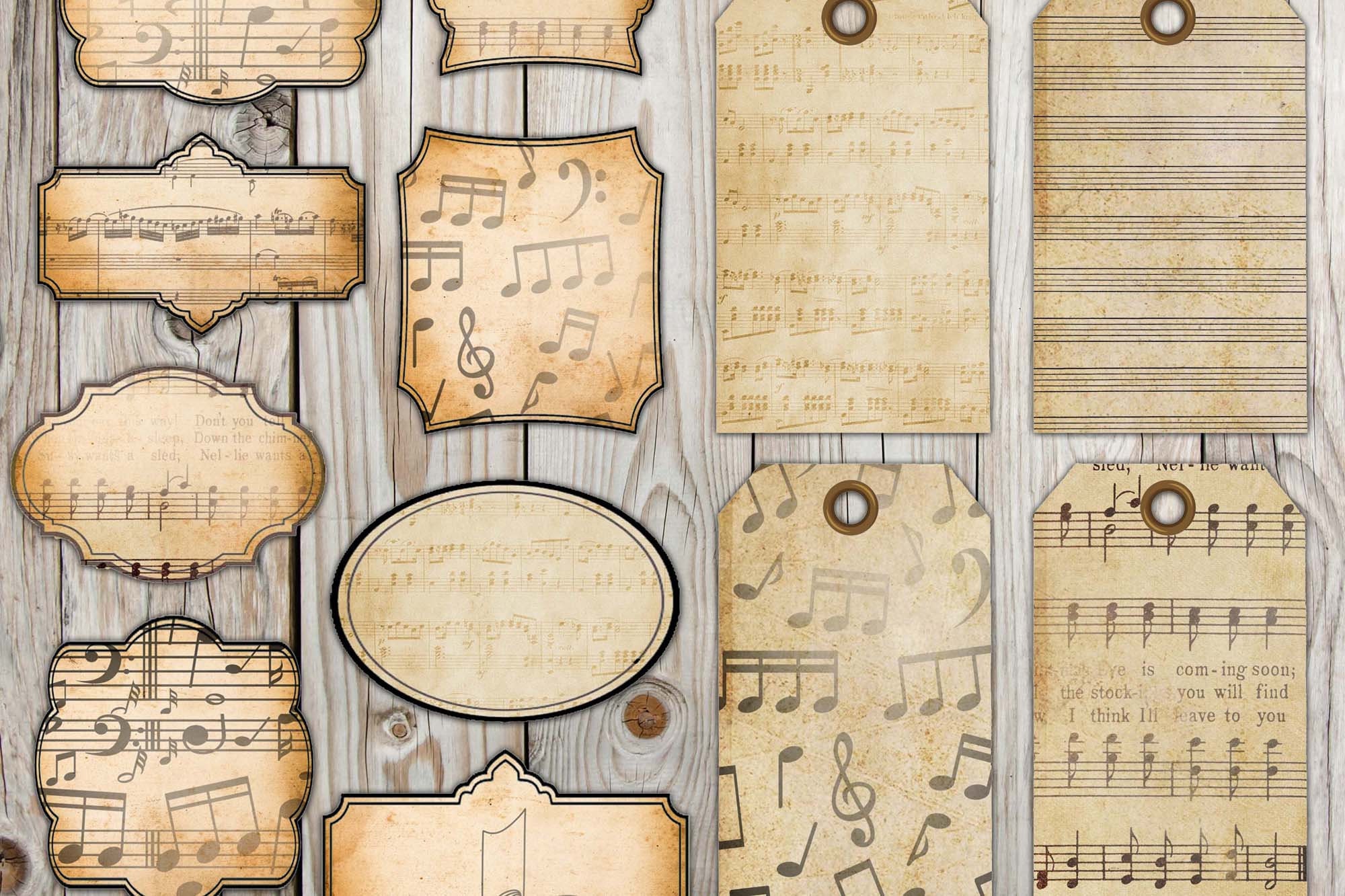 Printable Music Labels and Tags Digital Junk Journal - Etsy Canada